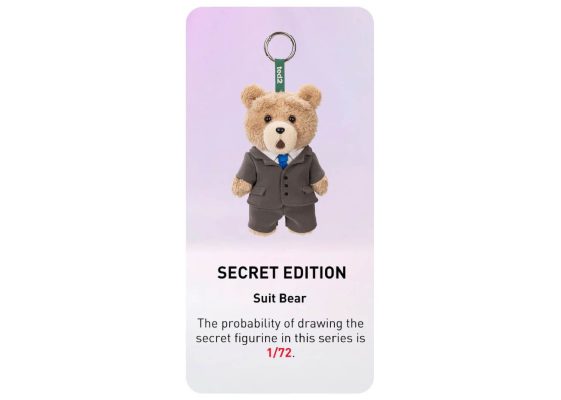 Pop Mart Ted2 Teddy Bear Action Plush Pendant Series Single Blind Box | PMPMTTBAPPSSBB84 | sutore